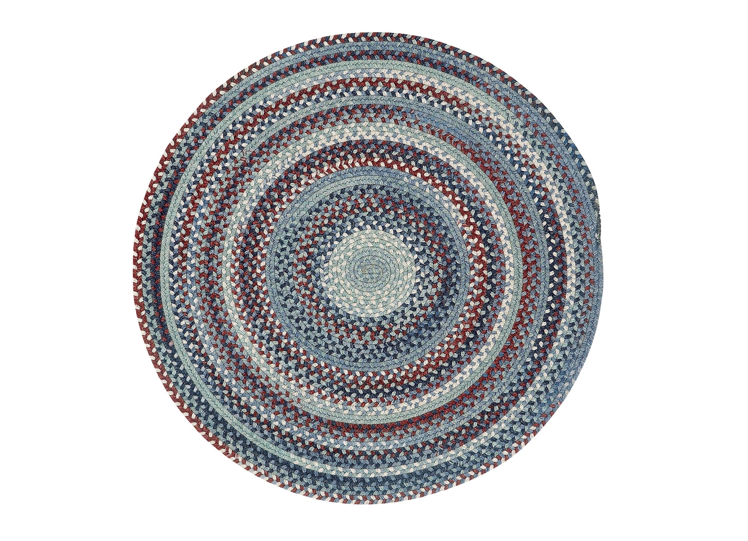 Capel Rugs American Heritage 5' Round Braided Area Rug - Barn Blue for ...