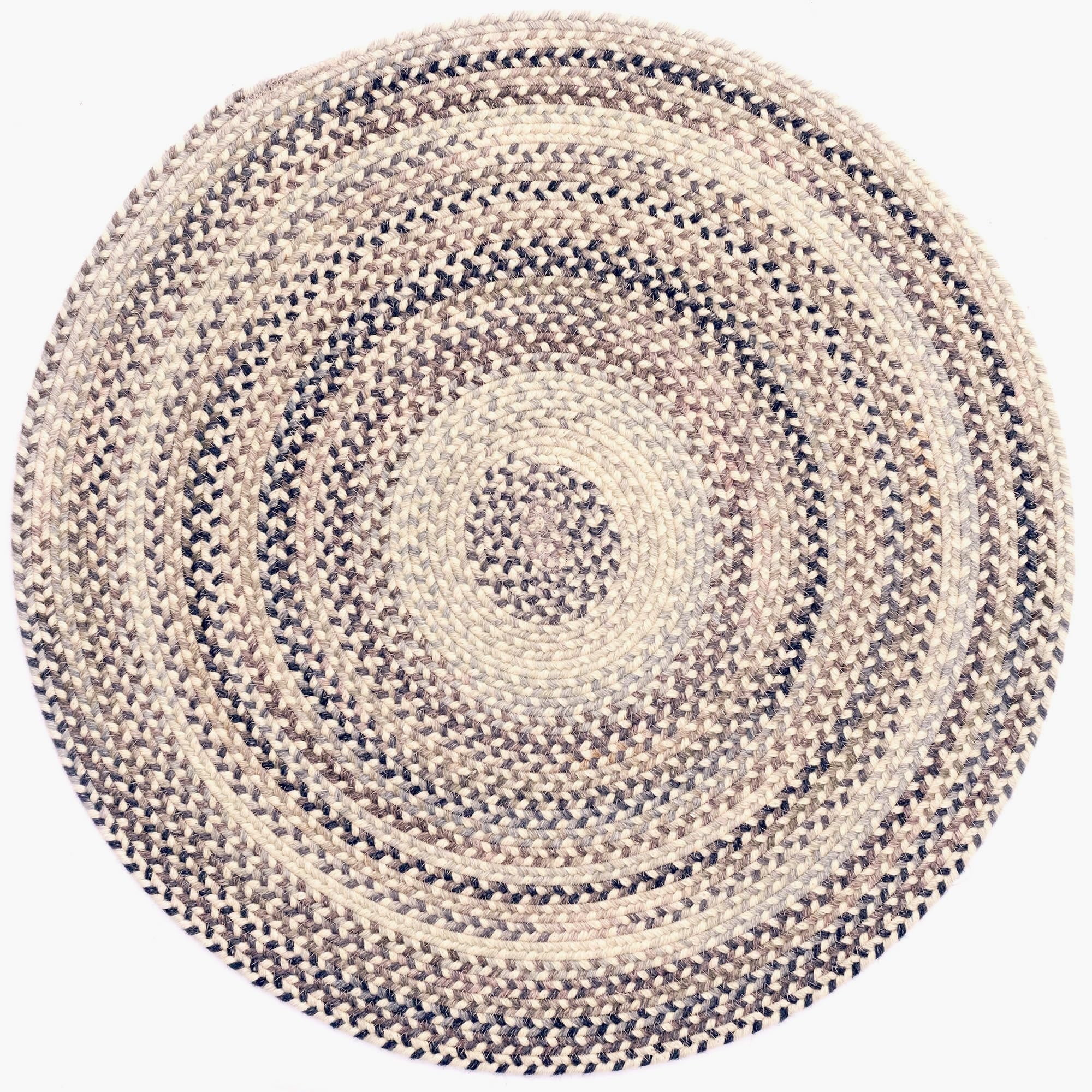 Capel American Heritage Pewter Braided Round Rug - 3ft Indoor Casual ...