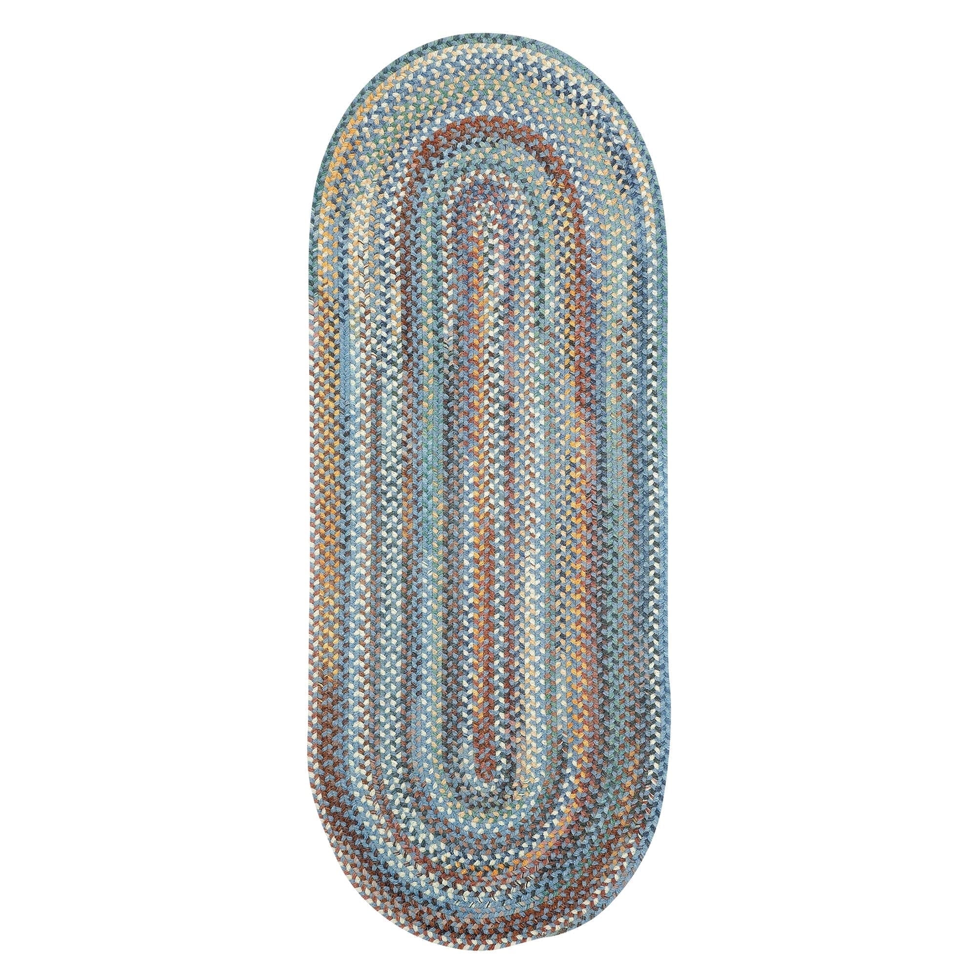 "Capel American Heritage Braided Oval Runner Rug 2' x 8' - Legacy Blue ...