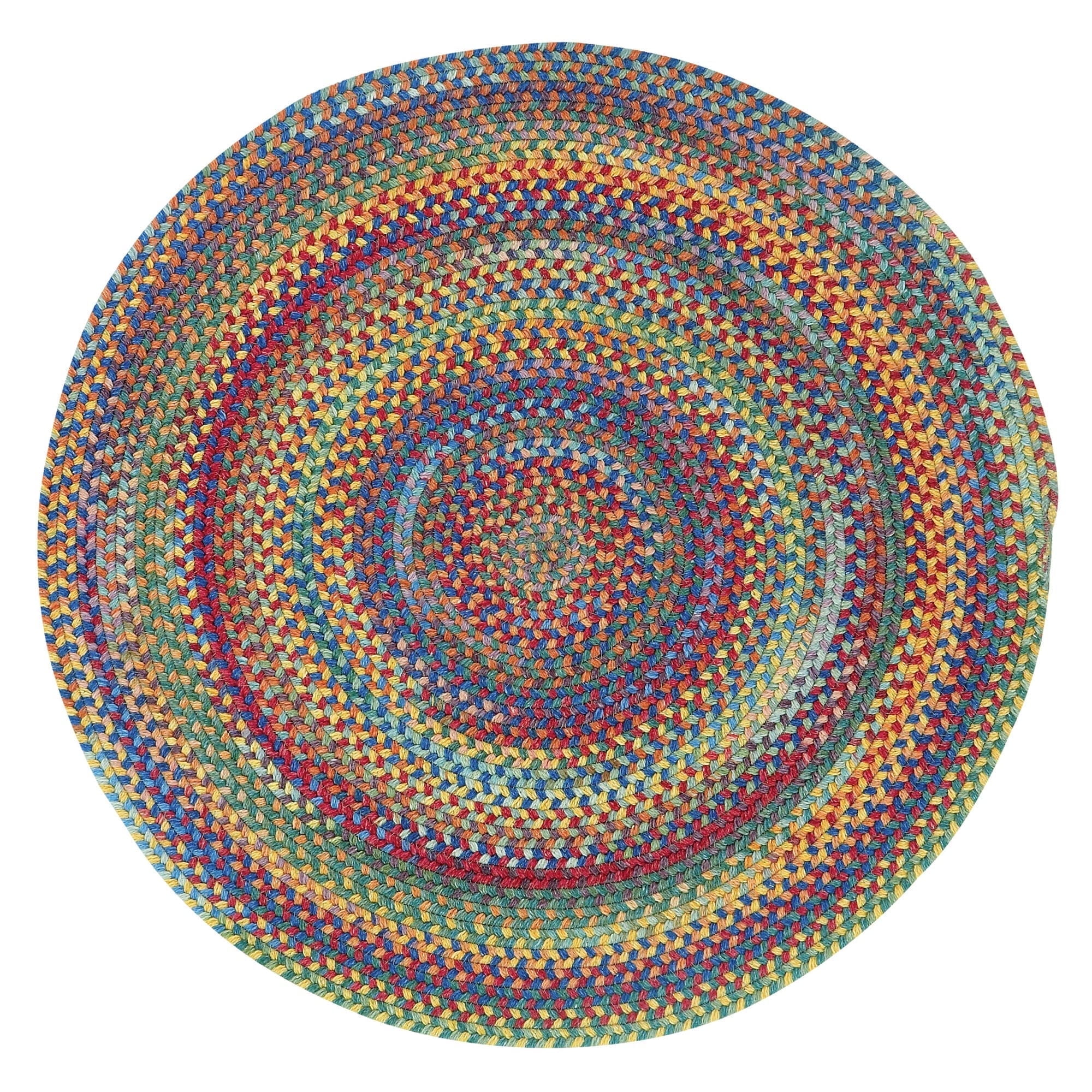 "American Heritage Braided Area Rug 7' Round Multi Color - Traditional ...