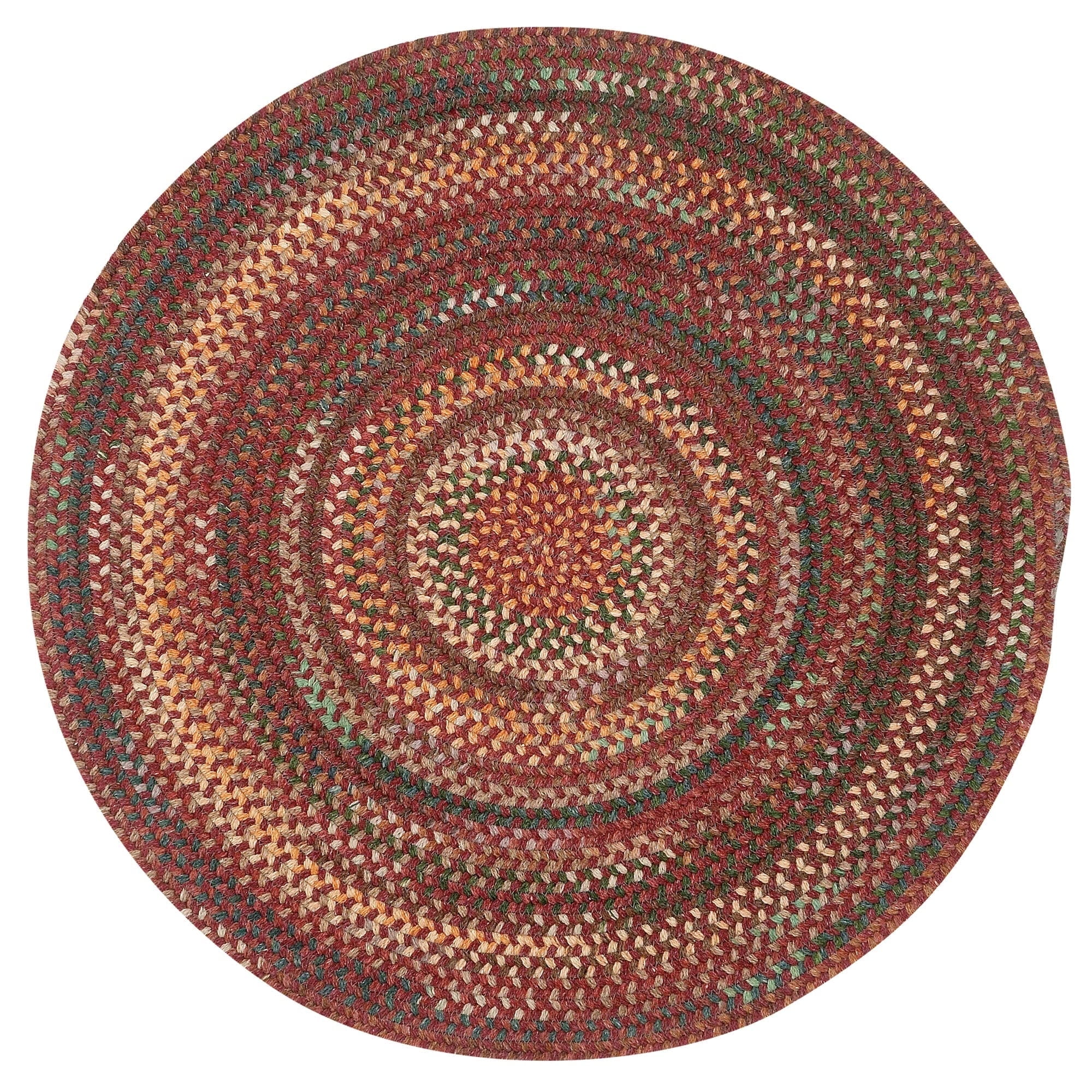 "Capel American Heritage 7' Round Red Braided Area Rug - Traditional ...