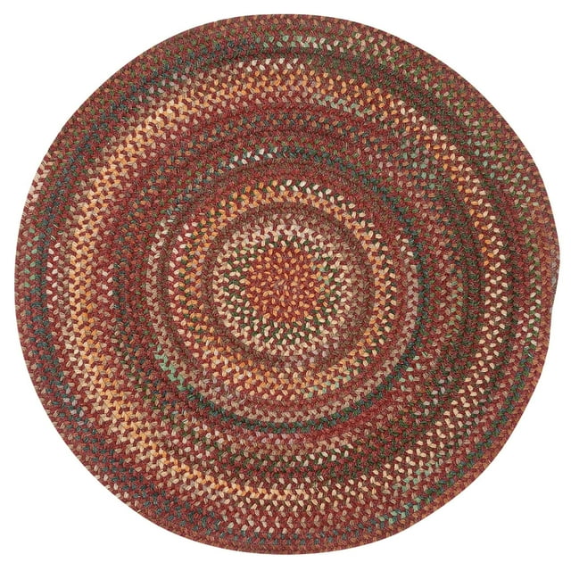 "Capel American Heritage 7' Round Red Braided Area Rug - Traditional ...