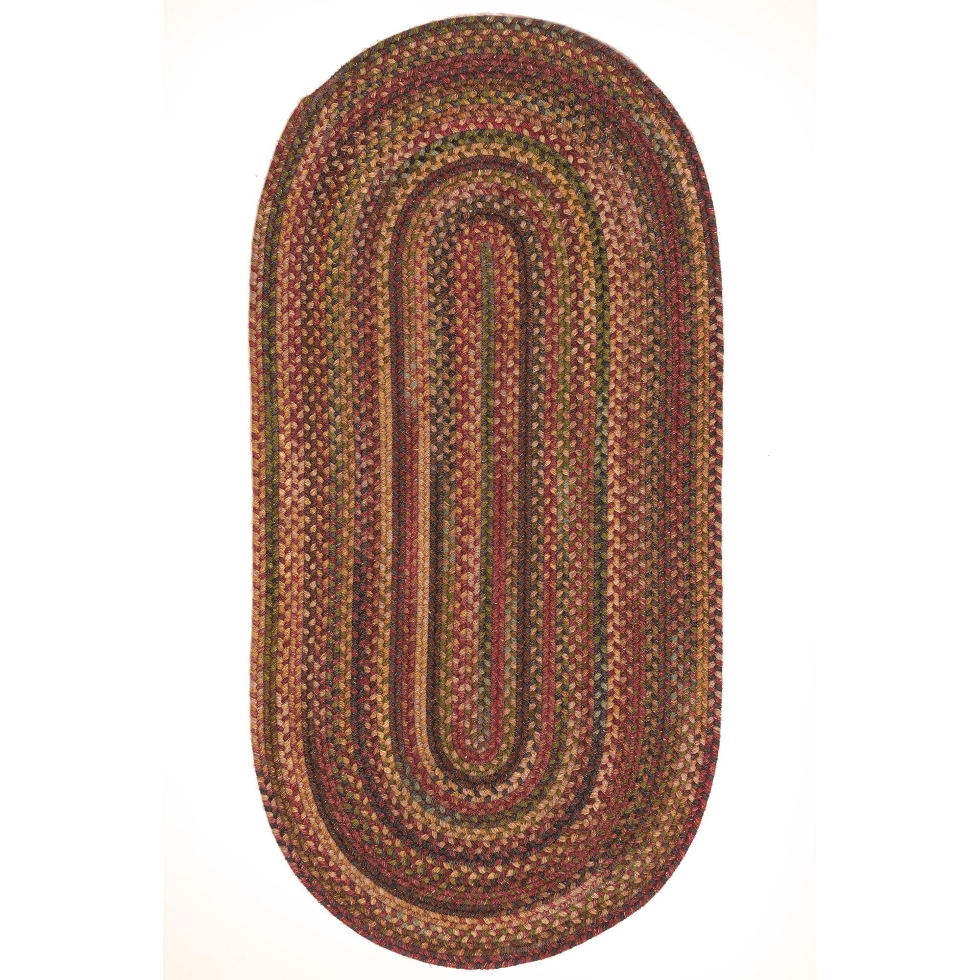 Capel Rugs American Heritage Oval Braided Area Rug, 7' x 9', Woodstone ...
