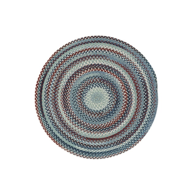 Capel Rugs American Heritage Barn Blue 8' Round Braided Rug - Farmhouse ...