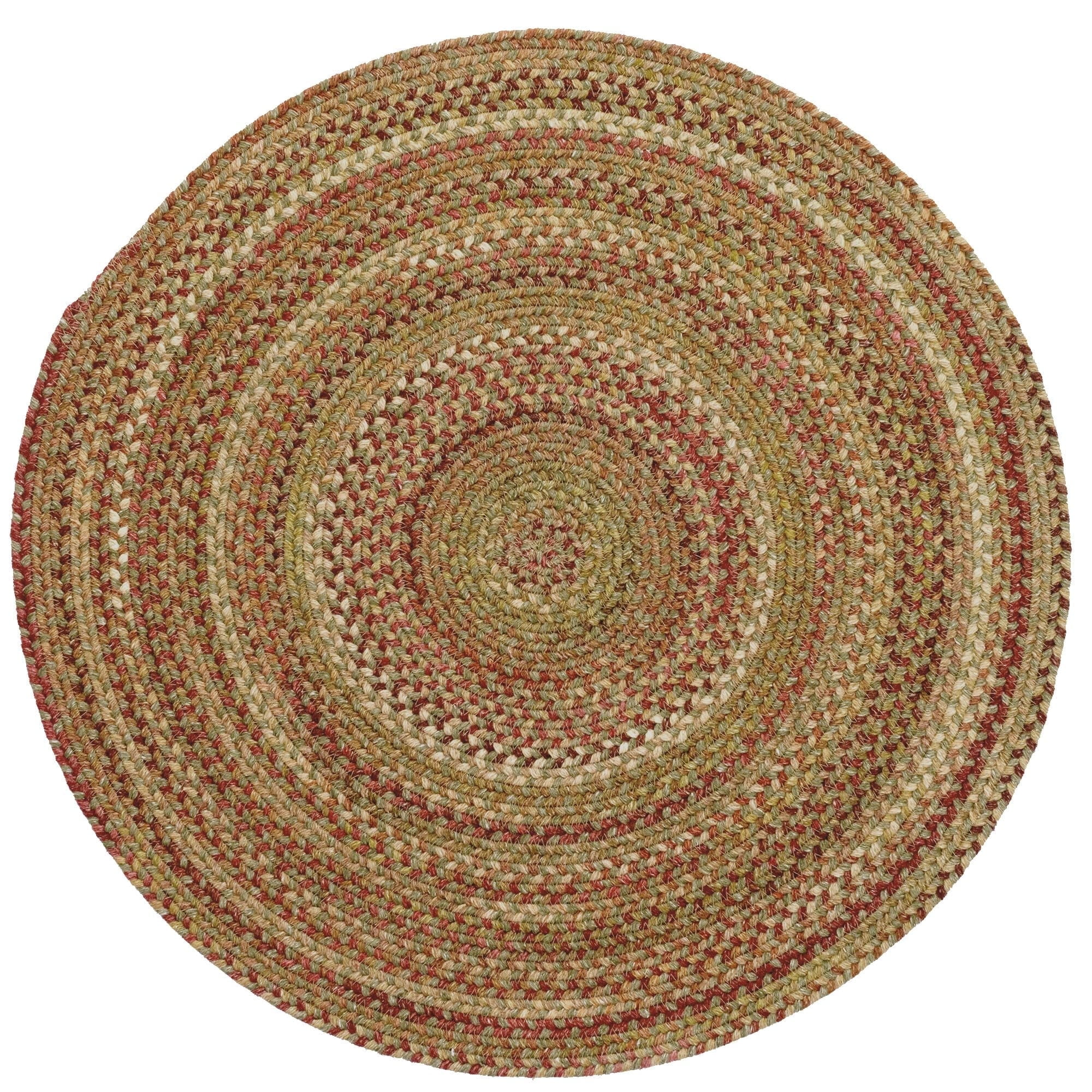 "Capel Rugs American Heritage Braided Area Rug 5' 0" Round - Foliage ...
