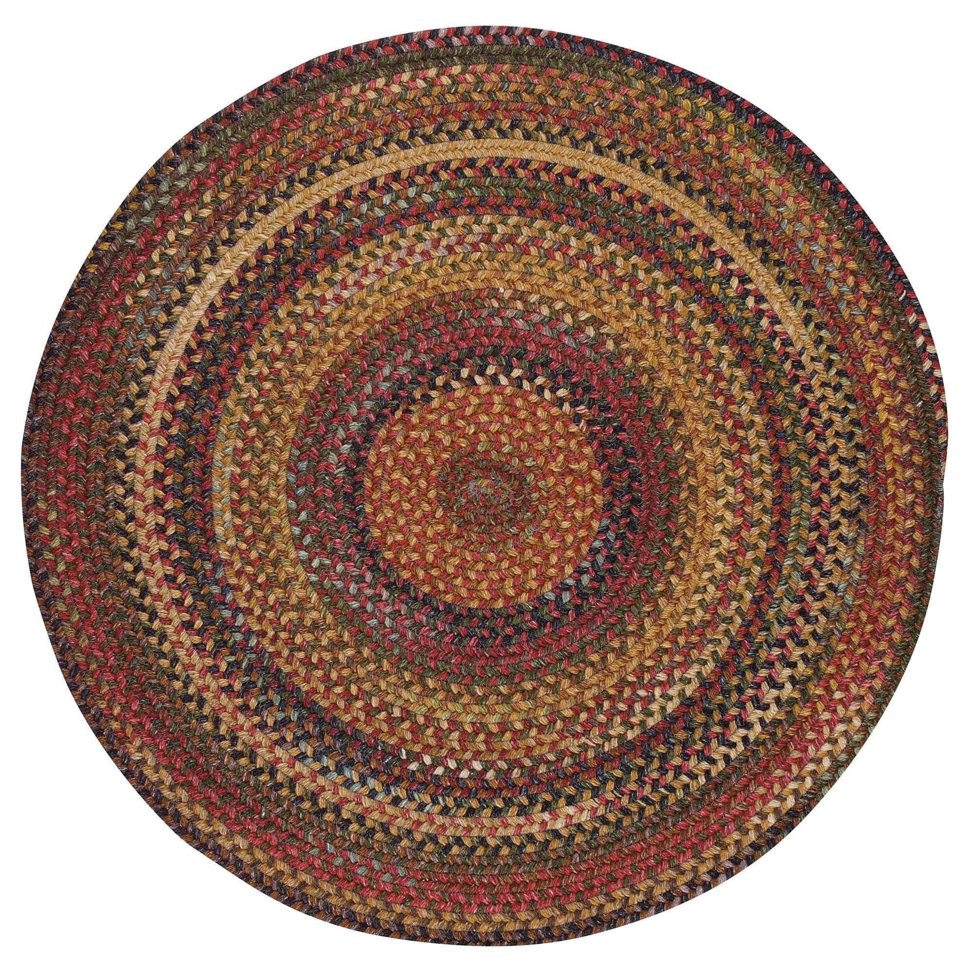 "Capel Rugs American Heritage Braided Area Rug 5' Round - Woodstone ...