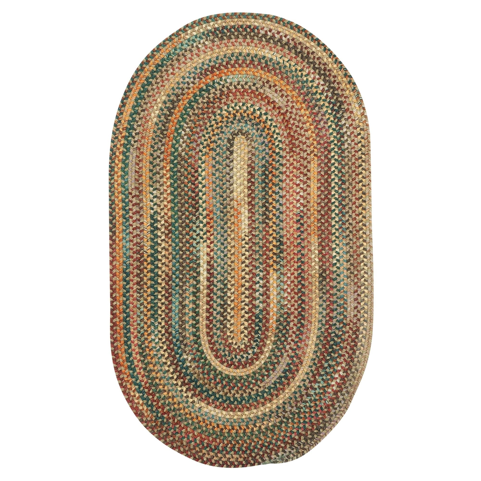 Capel Rugs American Heritage Braided Oval Area Rug 2' x 36" - Tan Multi ...