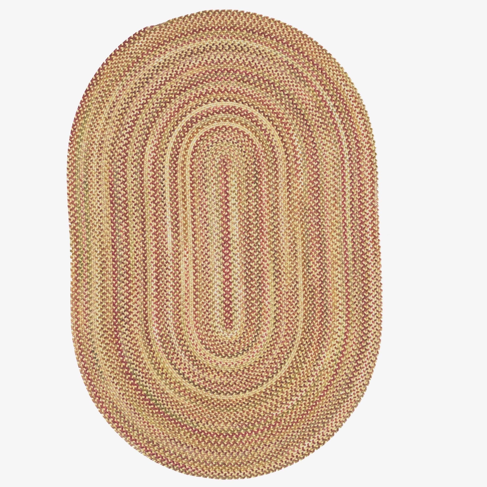 "Capel American Heritage Braided Oval Rug - Harvest Gold 2' x 36 ...