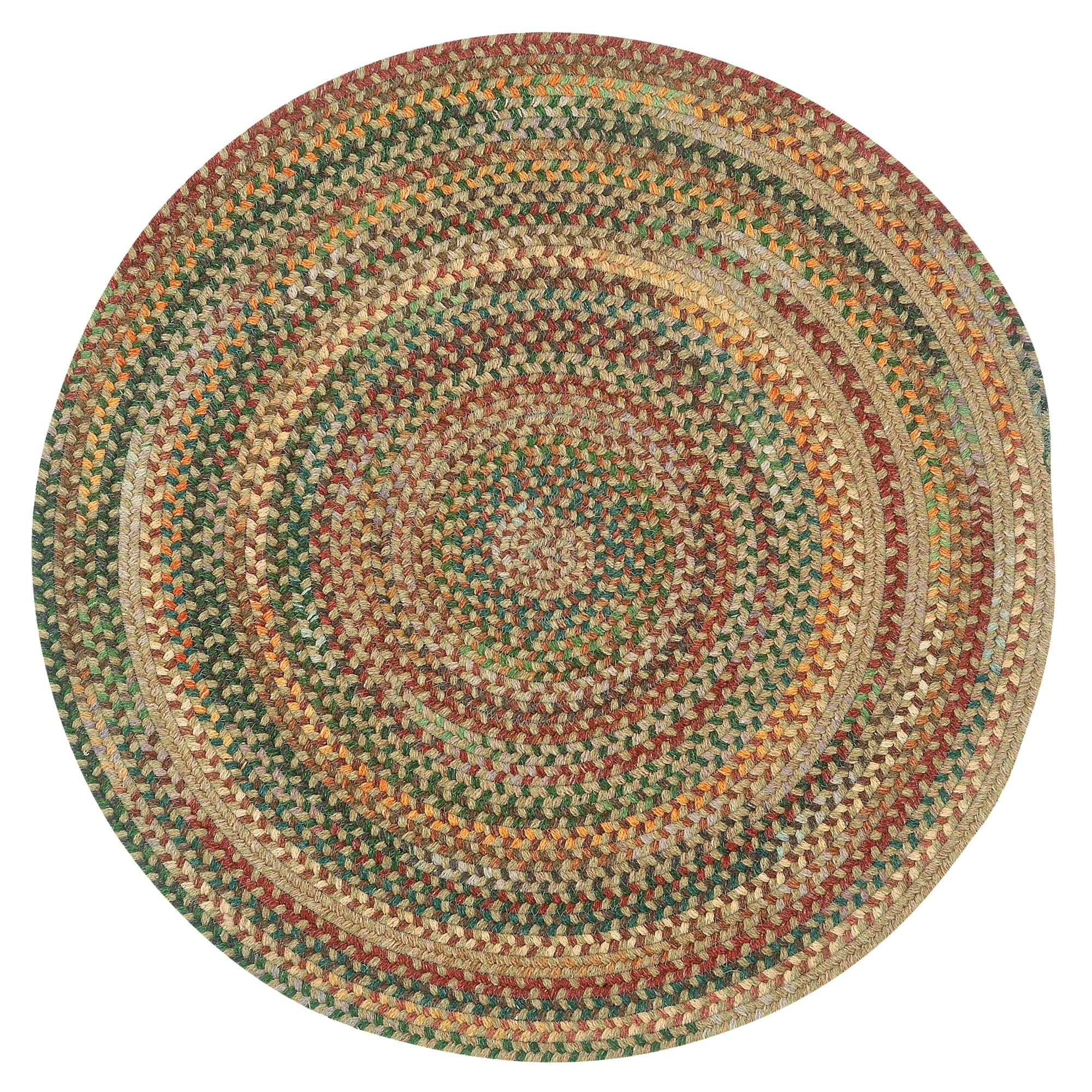 Capel Rugs American Heritage Made in USA Tan Multi 5' 0" Round Braided ...