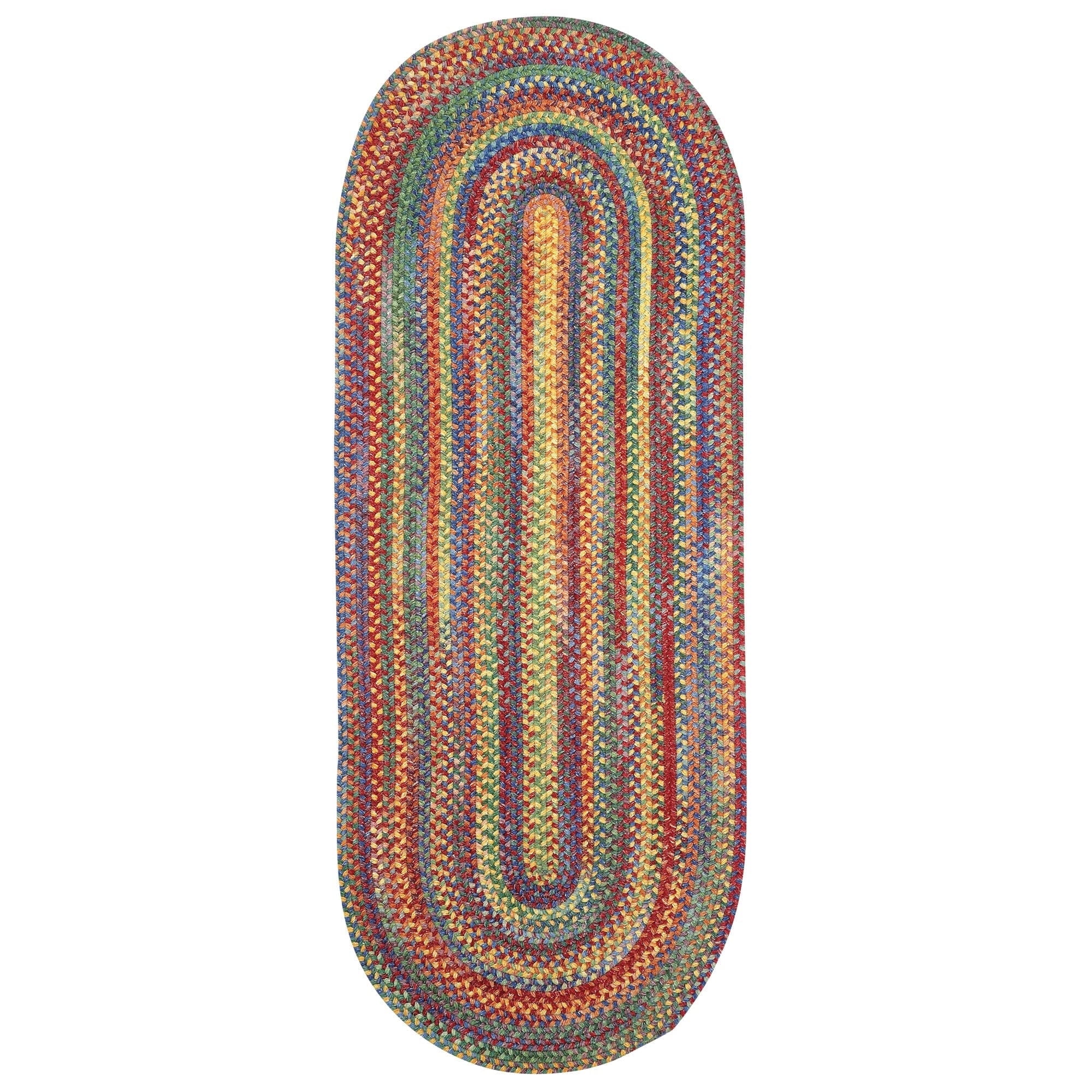 "Capel American Heritage Braided Oval Runner Rug 2' x 6' Multi Color ...