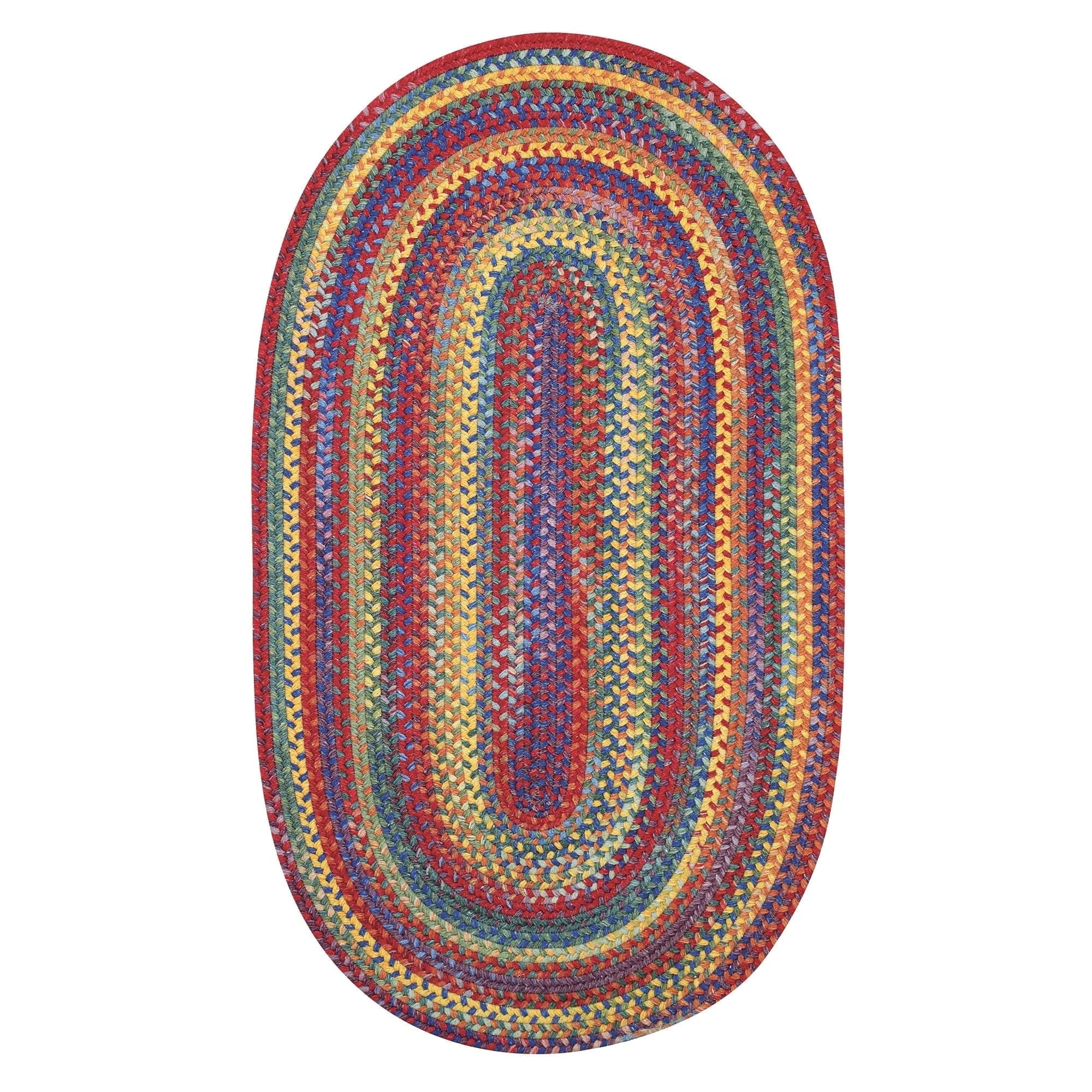 "Capel American Heritage Oval Braided Area Rug - 8' x 11' - Multi Color ...