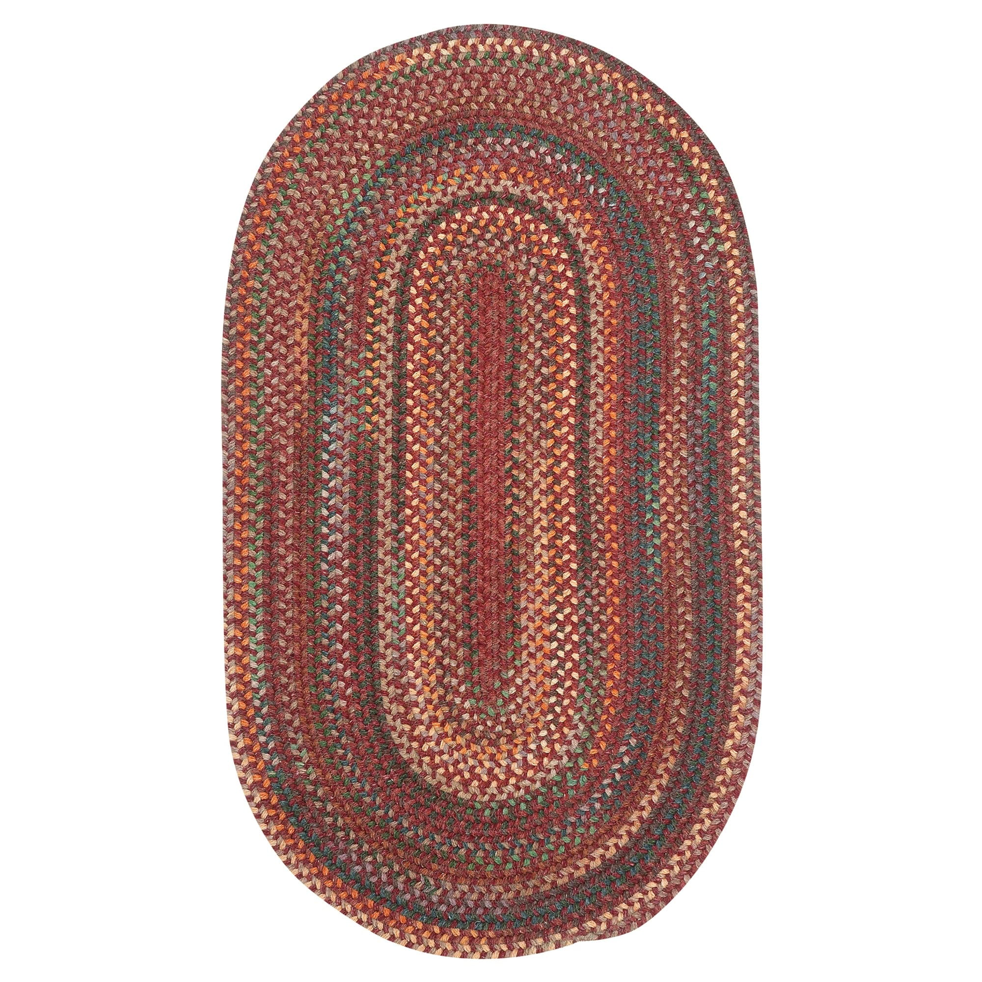 "Capel American Heritage Braided Area Rug 7x9 Oval - Red Traditional ...