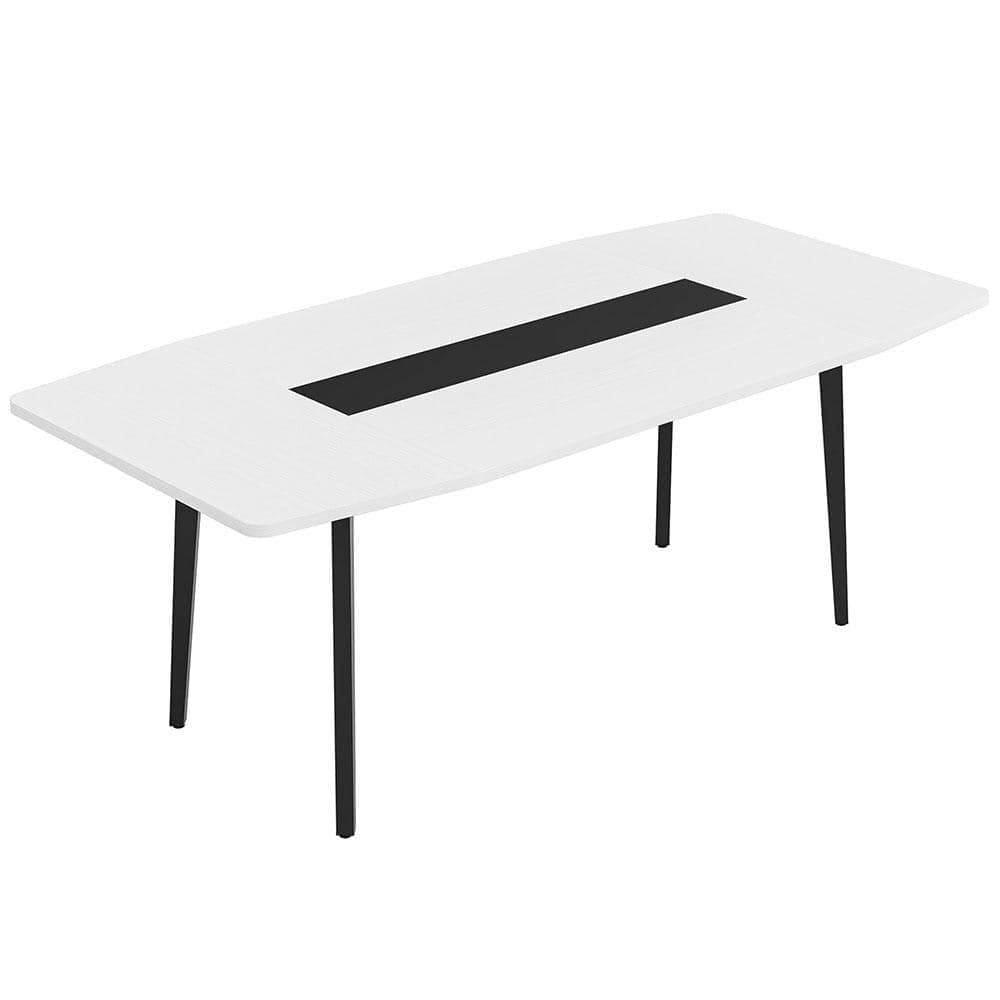Capen 70.8 in. Rectangular White Engineered Wood Computer Desk ...