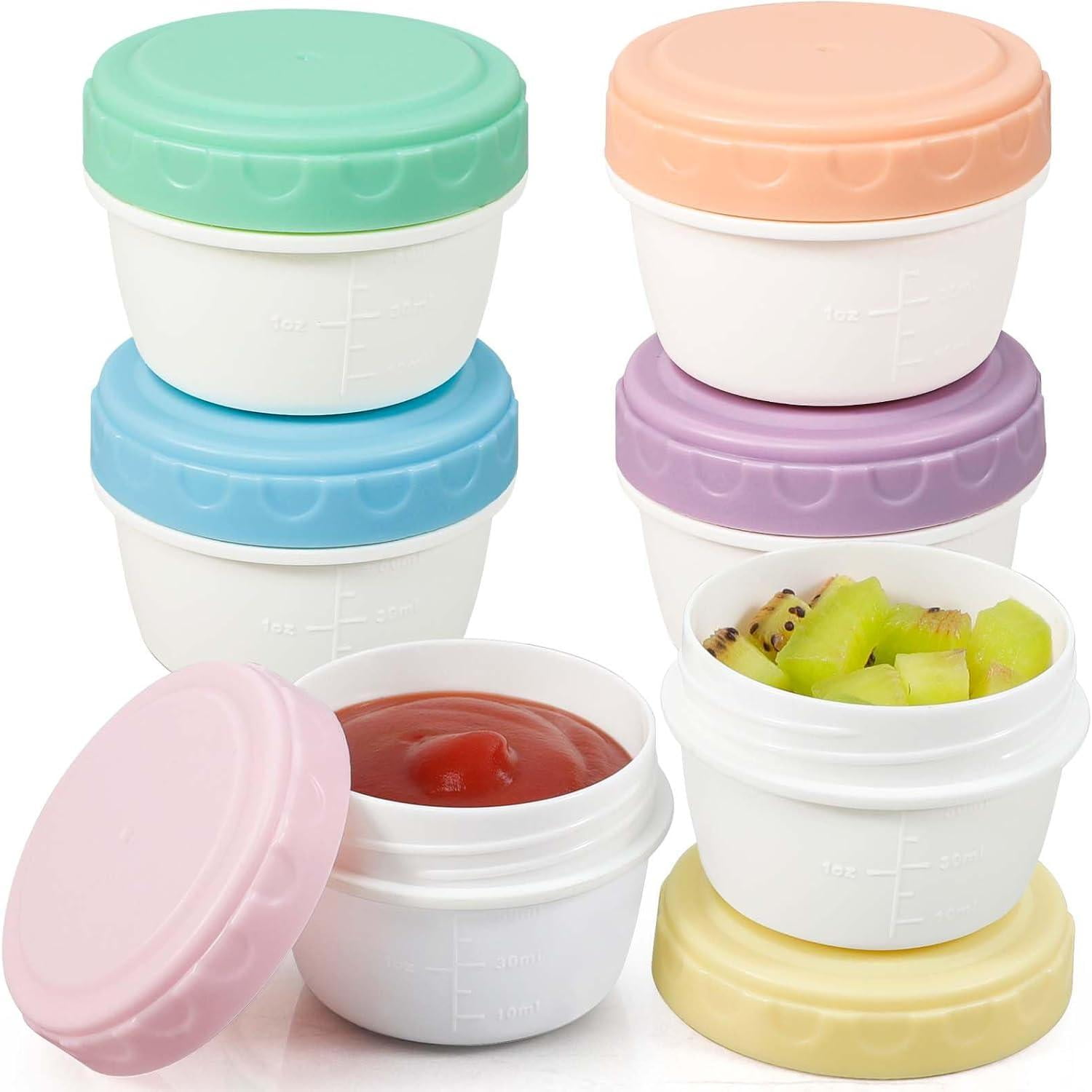 Caperci 6 Pack Salad Dressing Container To Go - 2.7oz Small Condiment ...