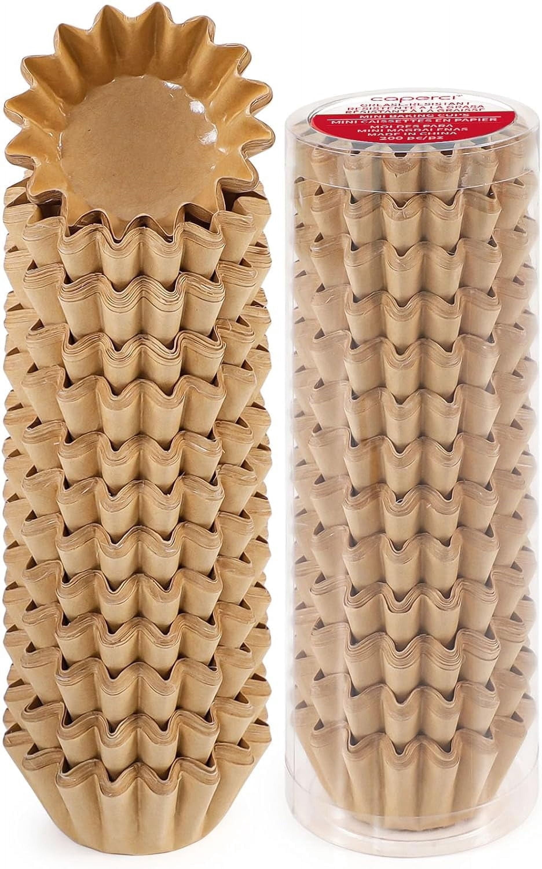 Caperci Heavy-Duty Natural Cupcake Liners - 200 Count Grease-Resistant ...
