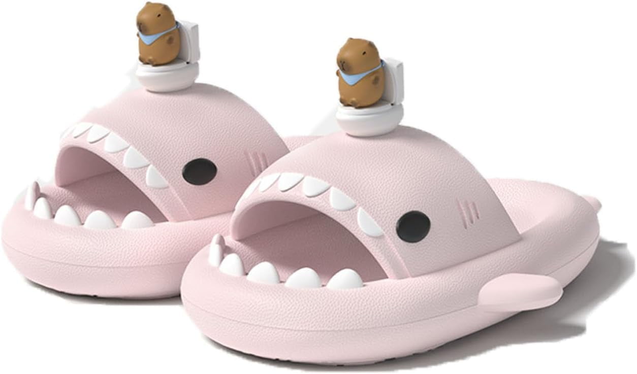 Capibara Shark Slides For Summer Thick Soled Material Couple EVA ... Capibara Shark Slides For Summer Thick Soled Material Couple EVA ...