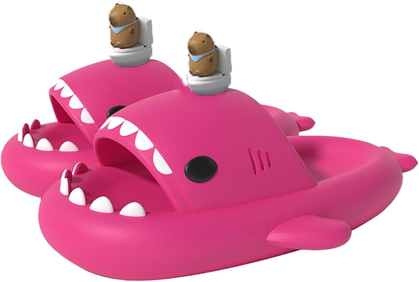 Capibara Shark Slides For Summer Thick Soled Material Couple EVA ... Capibara Shark Slides For Summer Thick Soled Material Couple EVA ...