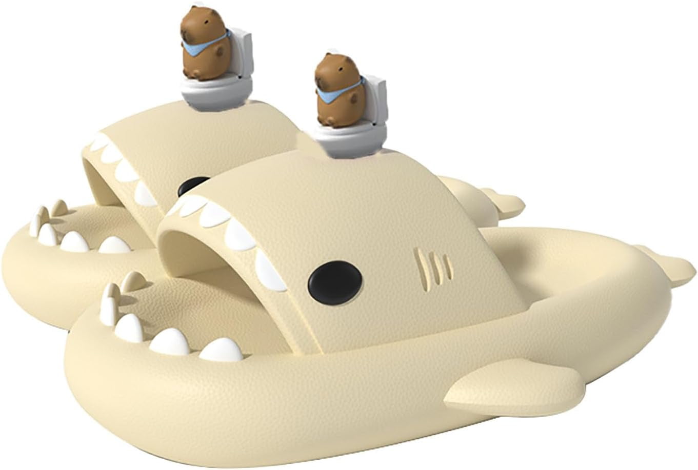 Capibara Shark Slides For Summer Thick Soled Material Couple EVA ...