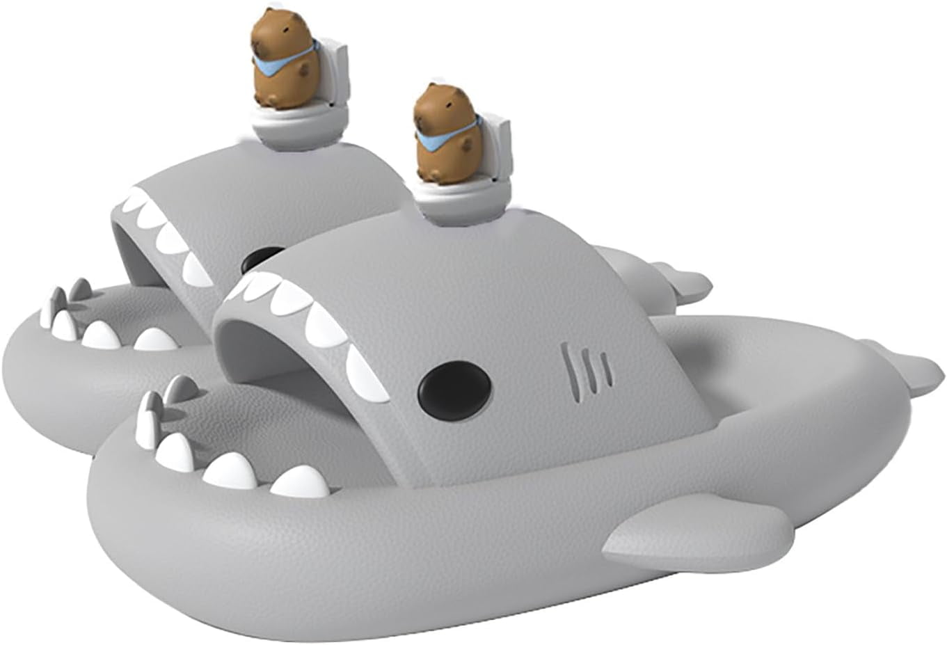 Capibara Shark Slides For Summer Thick Soled Material Couple EVA ...