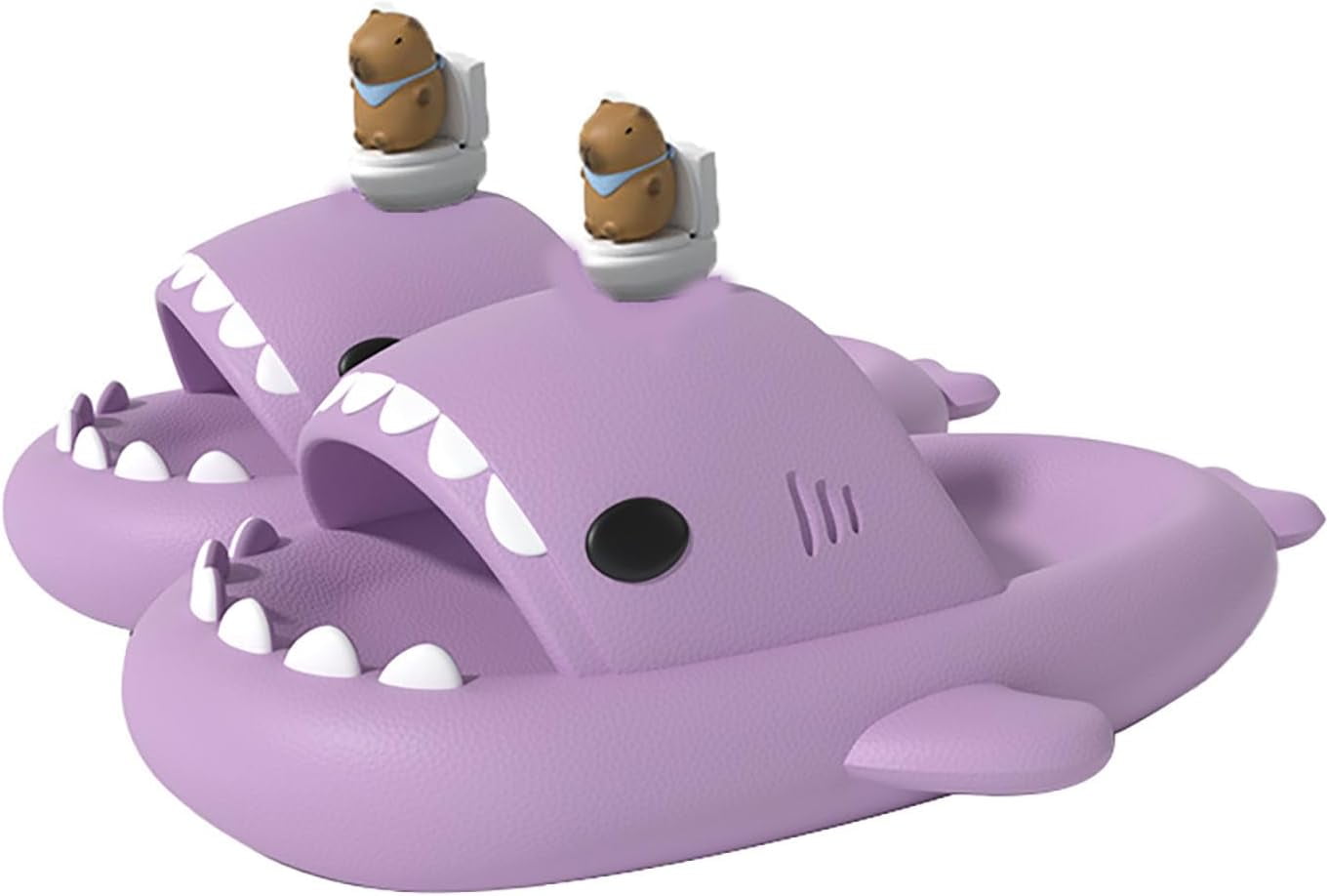 Capibara Shark Slides For Summer Thick Soled Material Couple EVA ...