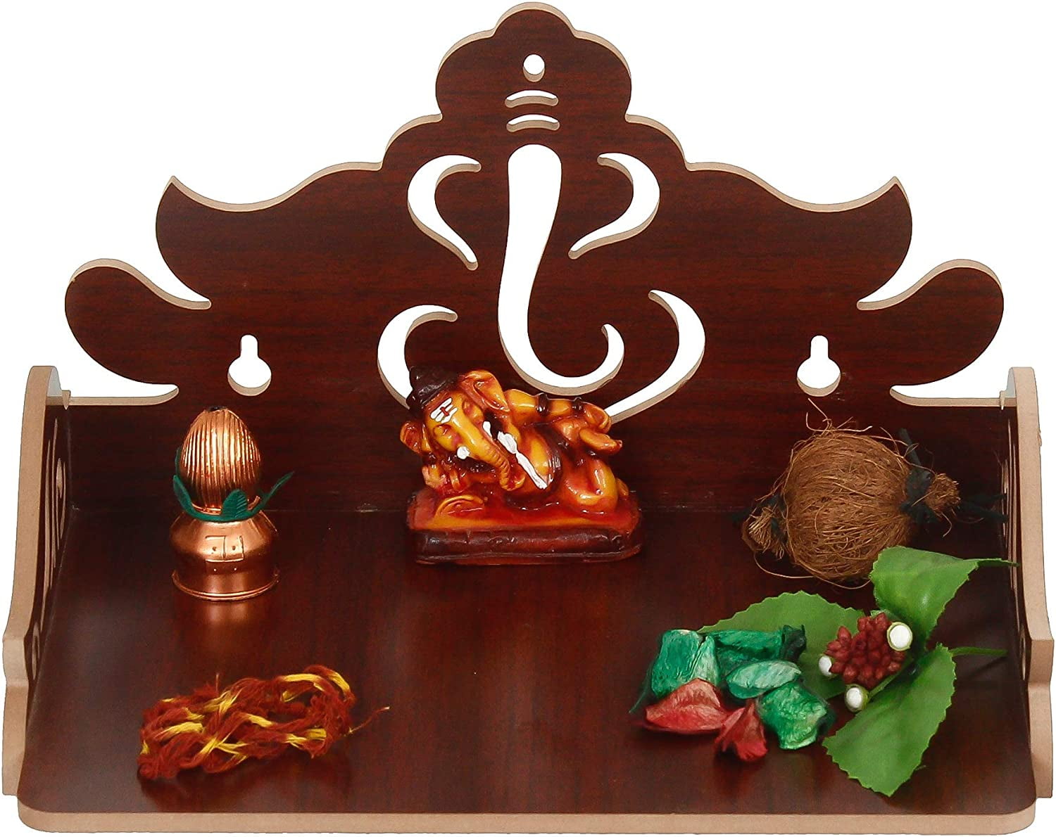 CapioArt Wooden Wall Mounted Temple Puja Mandir Art and Craft Temple ...