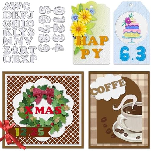 Capital Alphabet Letters Die Cuts for Card Making, Letters Numbers ...