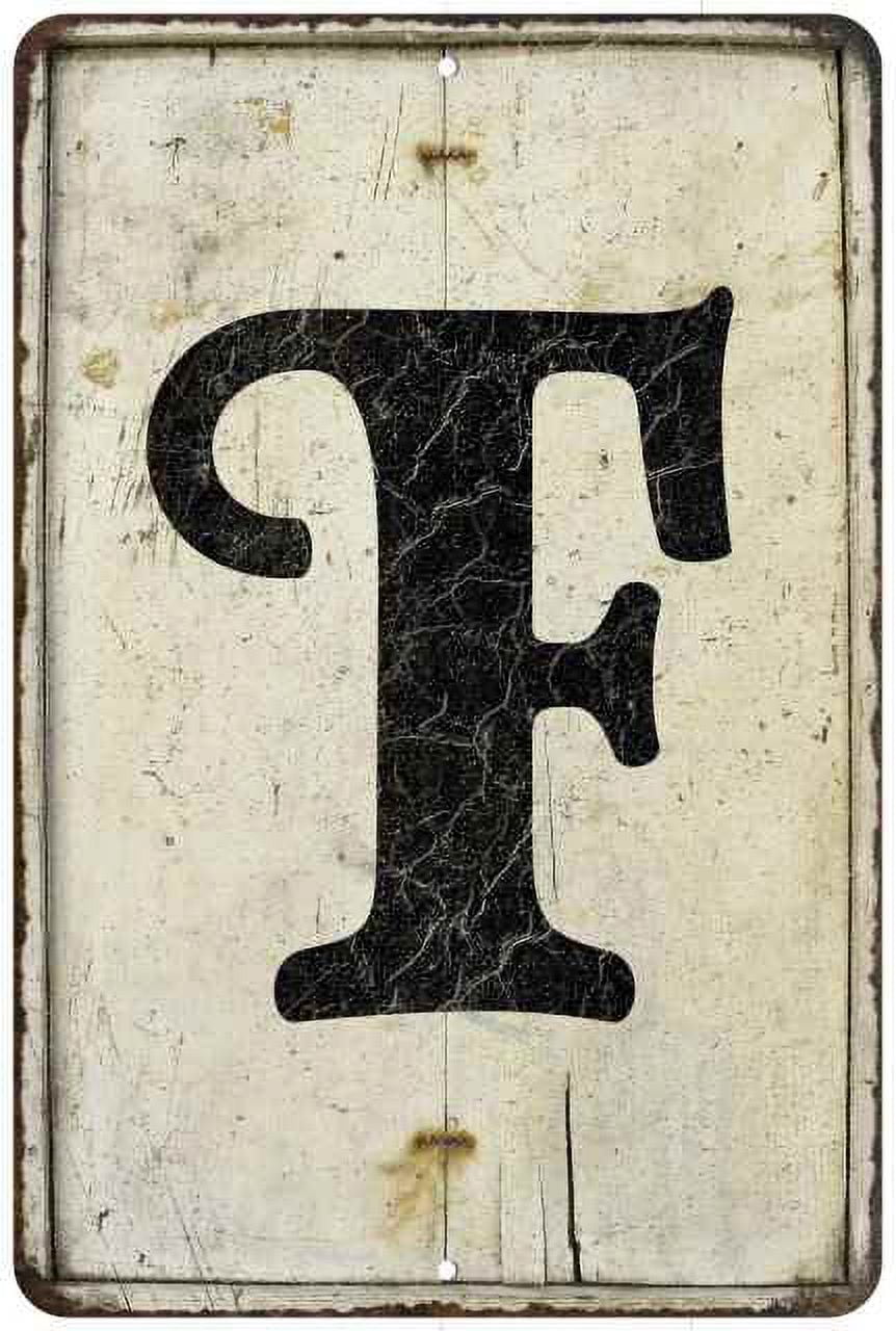 Capital Letter F Vintage Look Chic Distressed 8x12208120020195 ...