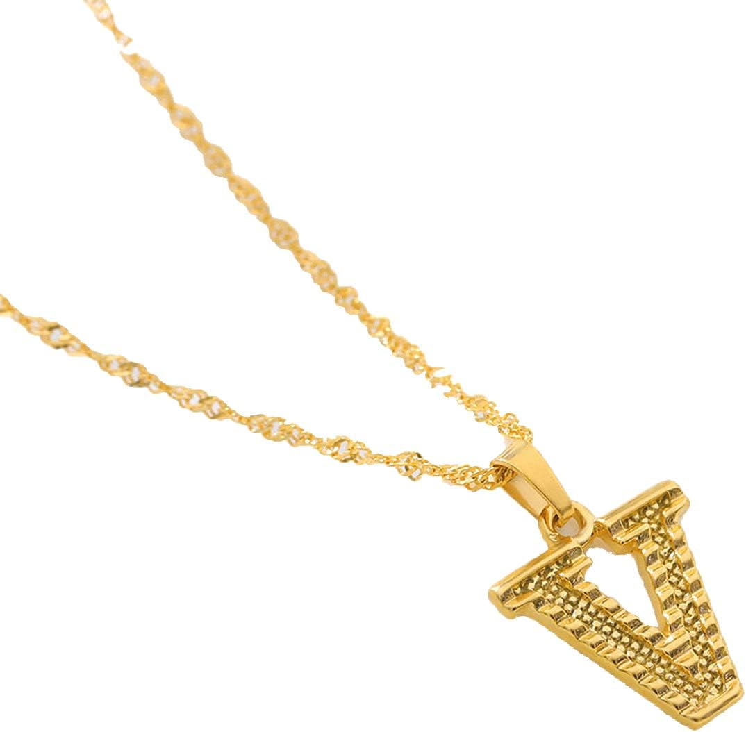 Capital Letter Initial Necklace Women Gold A-Z Alphabet Pendant ...