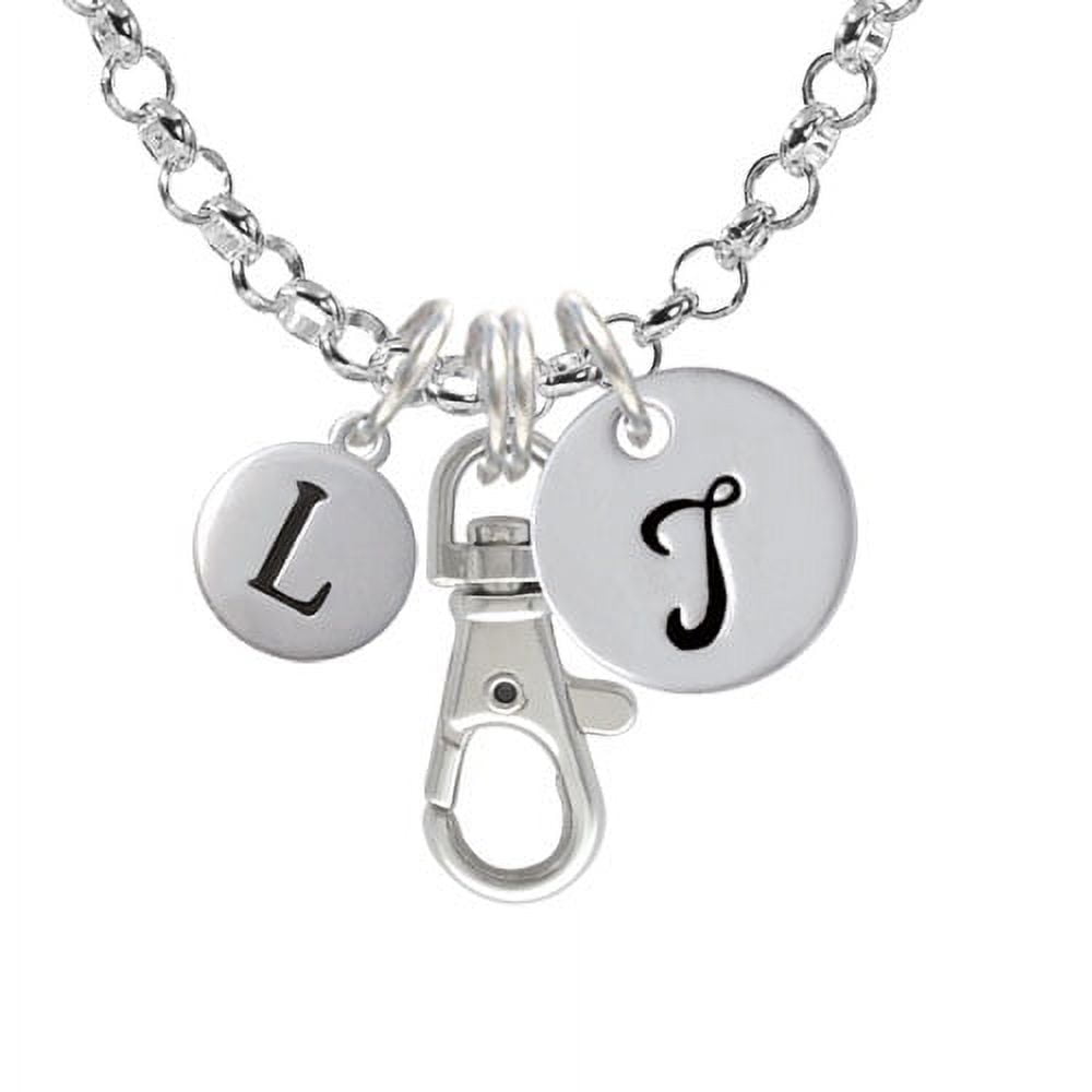 Capital Letter - L - Pebble Disc - T - Initial Badge Clip Necklace ...