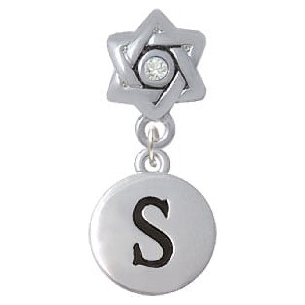 Capital Letter - S - Pebble Disc - Star of David with Clear Crystal ...