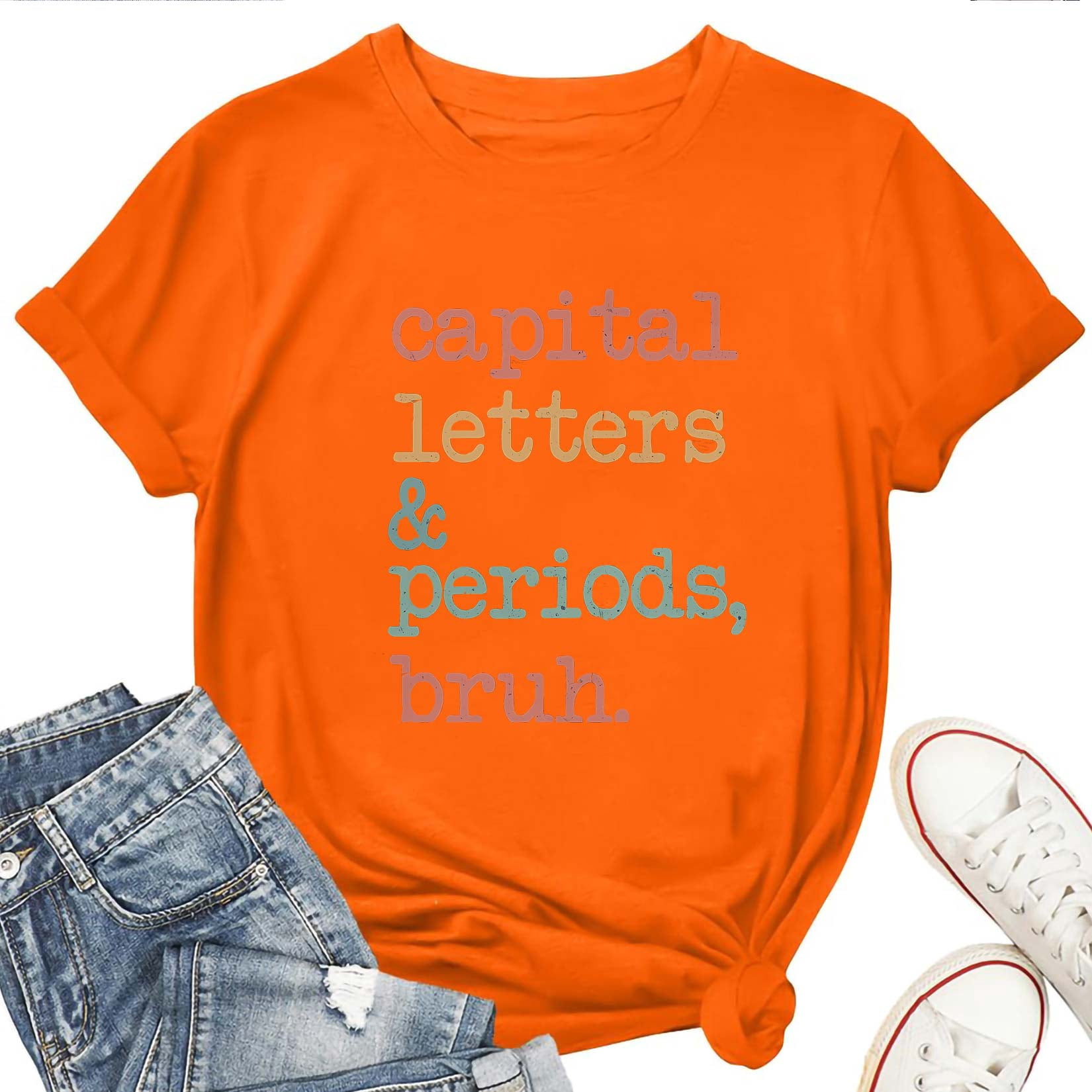 Capital Letters And Periods Bruh Women's T-Shirt – Funny Grammar Tee ...