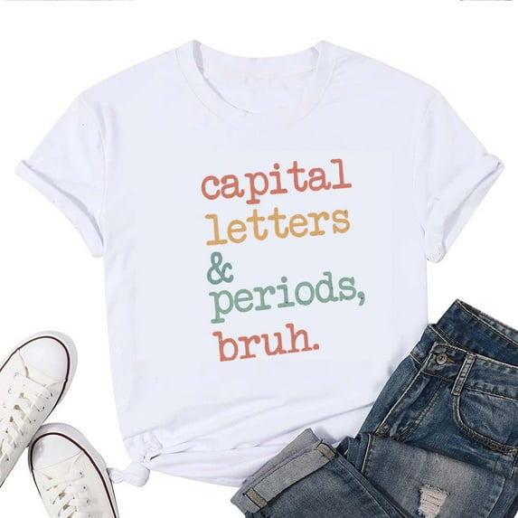 Capital Letters And Periods Bruh Women's T-Shirt – Funny Grammar Tee ...