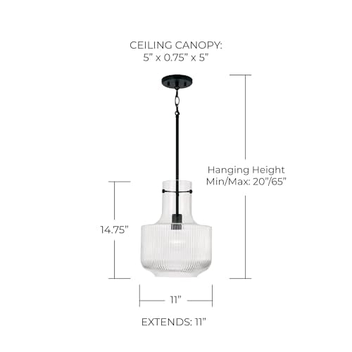 Capital Lighting 345111MB Nyla Transitional Clear Fluted Glass Vase ...