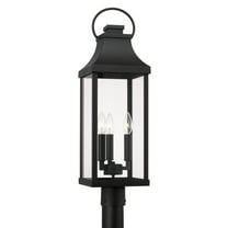 3-Light 85.43"in Matte Black Outdoor Post Light with Dusk to Dawn ...