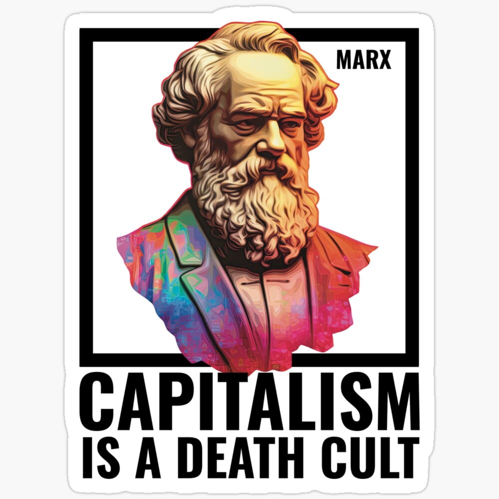 Capitalism Is A Death Cult Stickerphone Decal Water Bottle Stickers ...