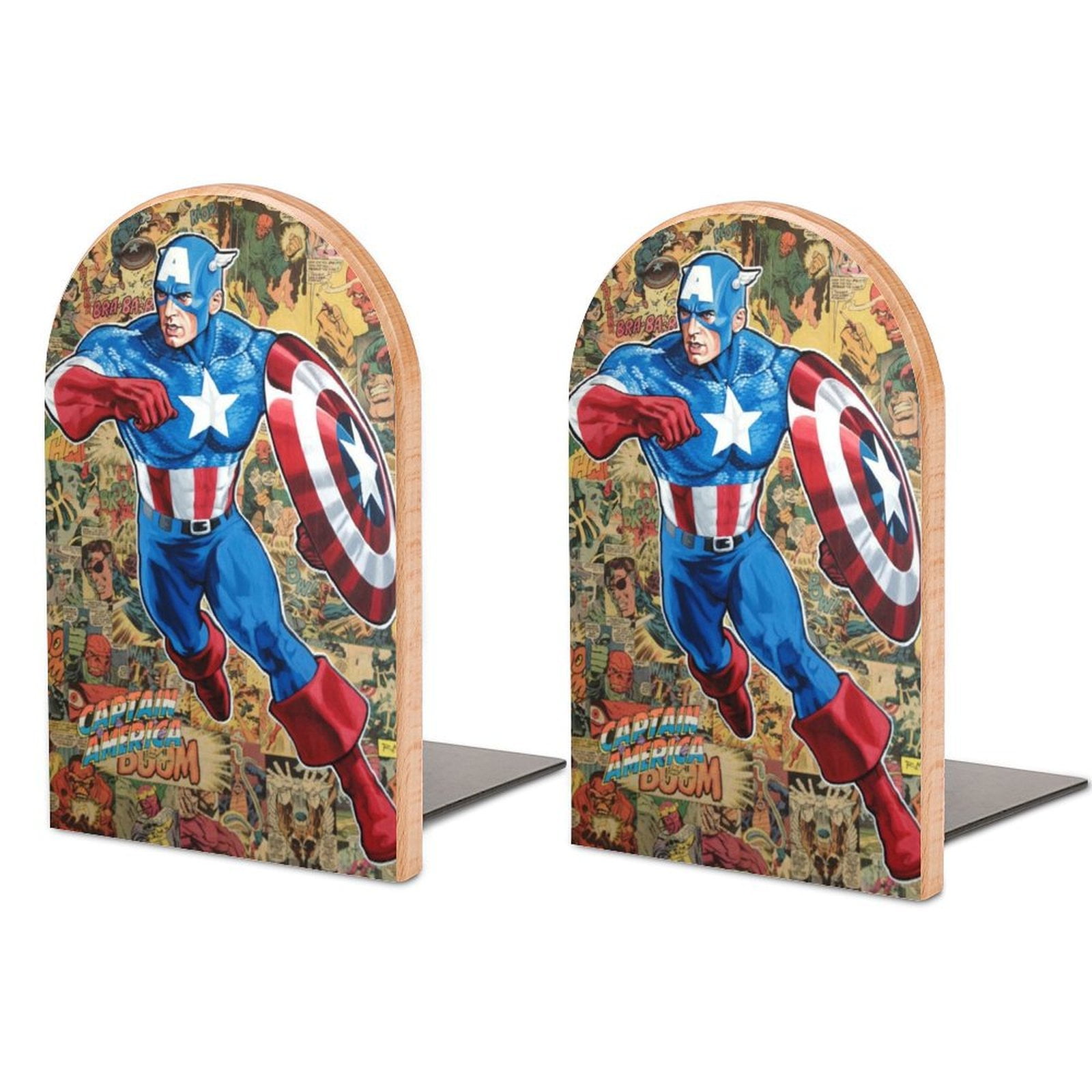 Capitan America Book Ends,BookEnds Supports for Bookrack Desk,Bookend ...