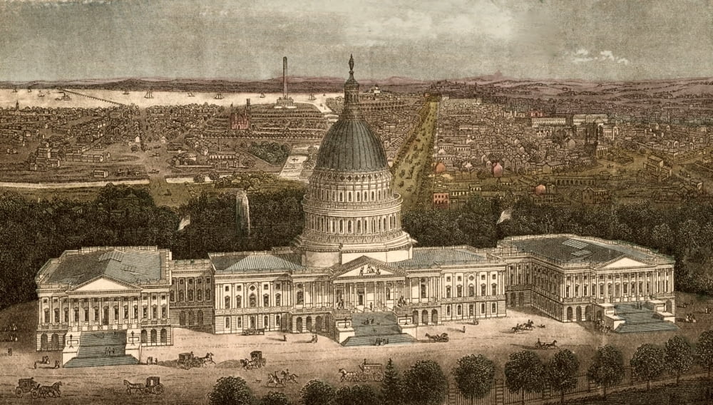 Capitol Building in Washington DC 1871 Poster Print - Walmart.com