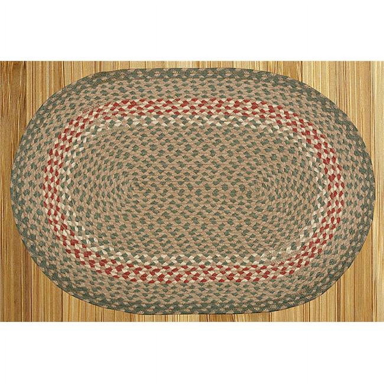 Capitol Earth Rugs 09-009 Green-Burgundy Jute Braided Rug - Walmart.com