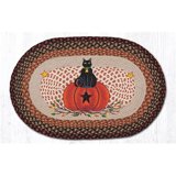 Capitol Importing 65-222BCP 20 x 30 in. Black Cat Pumpkin Printed Oval ...