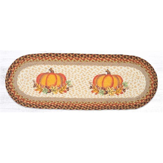 Capitol Importing Company Pumpkin Leaf Oval Table Runner, Jute, 13 x 36 ...