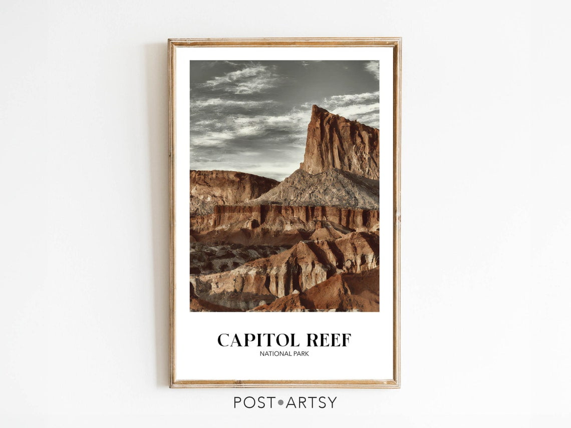 Capitol Reef National Park Poster Rustic Country Travel Print ...