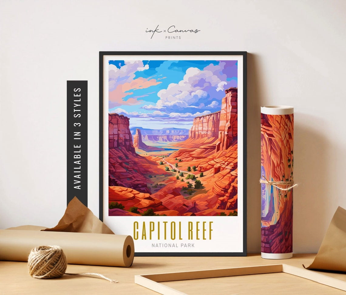 Capitol Reef National Park Poster Us National Park Capitol Reef Poster ...