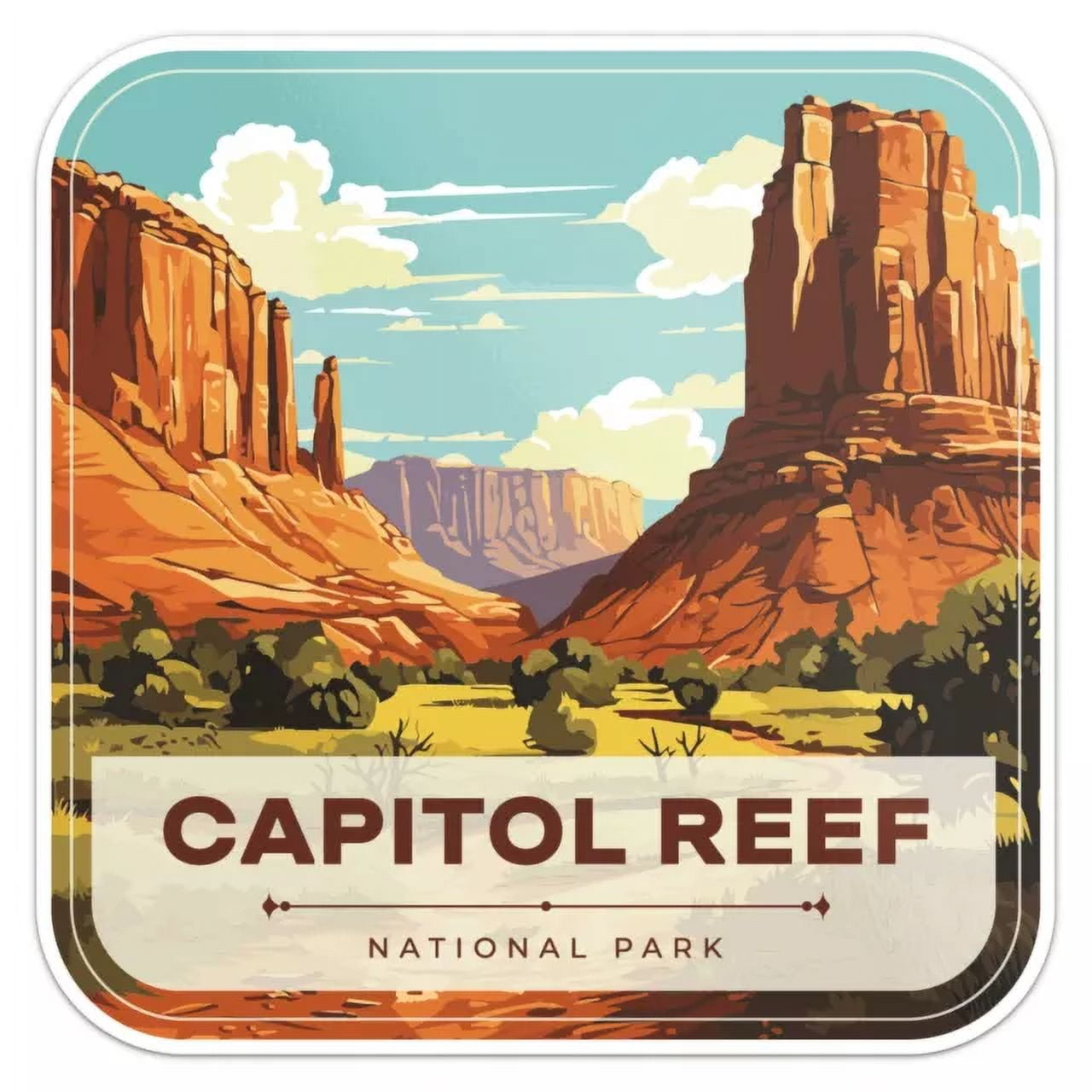 Capitol Reef National Park Usa Decal Sticker Phone Decal Water Bottle ...