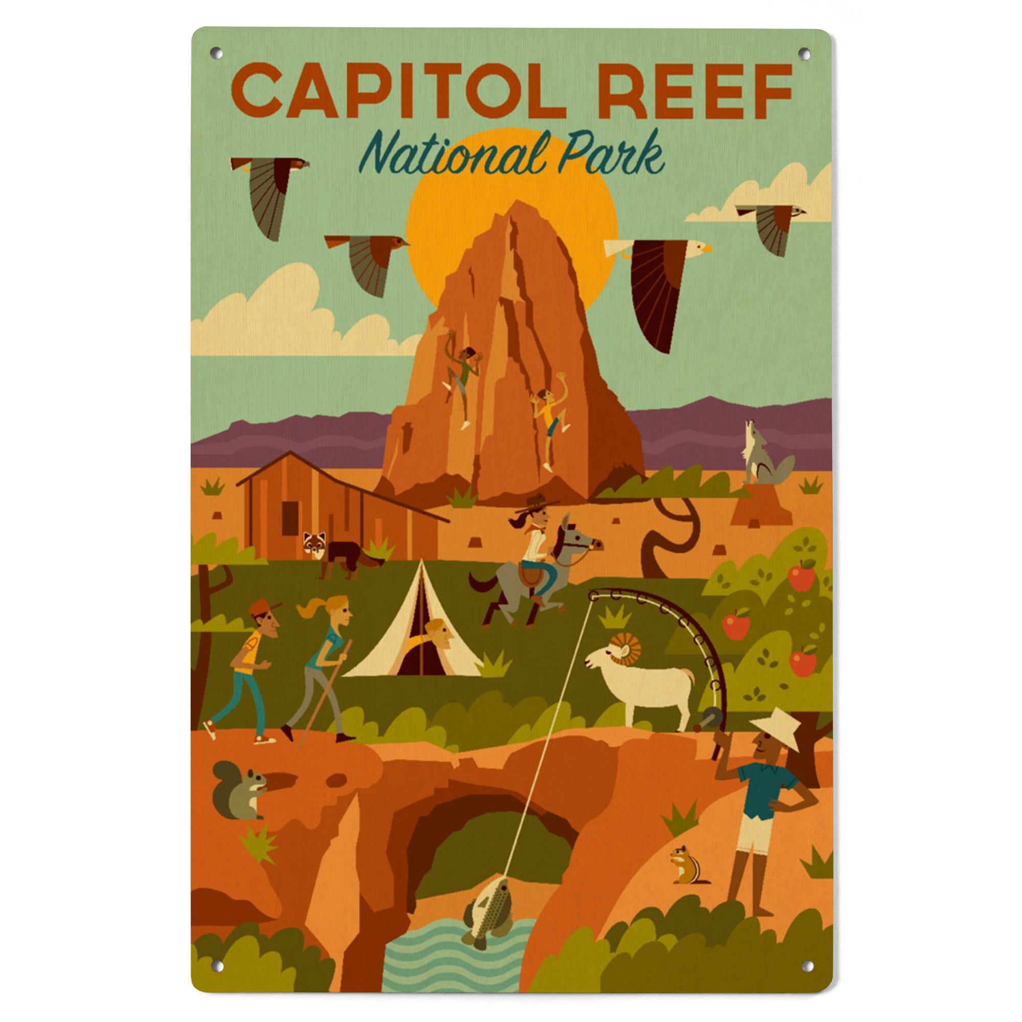 Capitol Reef National Park, Utah, Geometric National Park Series Birch ...