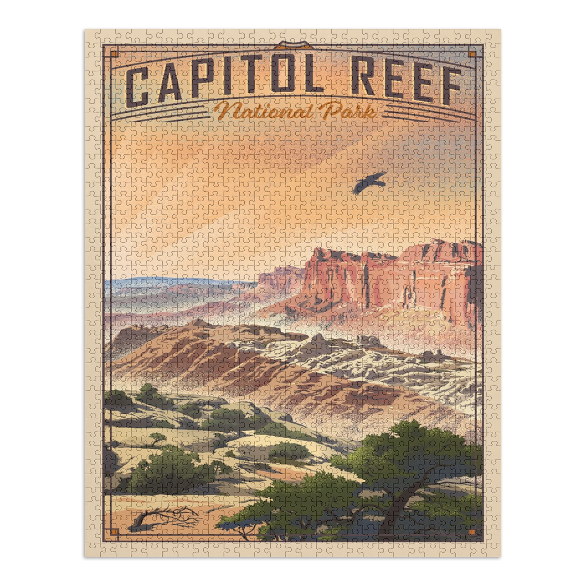 Capitol Reef National Park, Utah, Water Pocket Fold, Lithograph ...