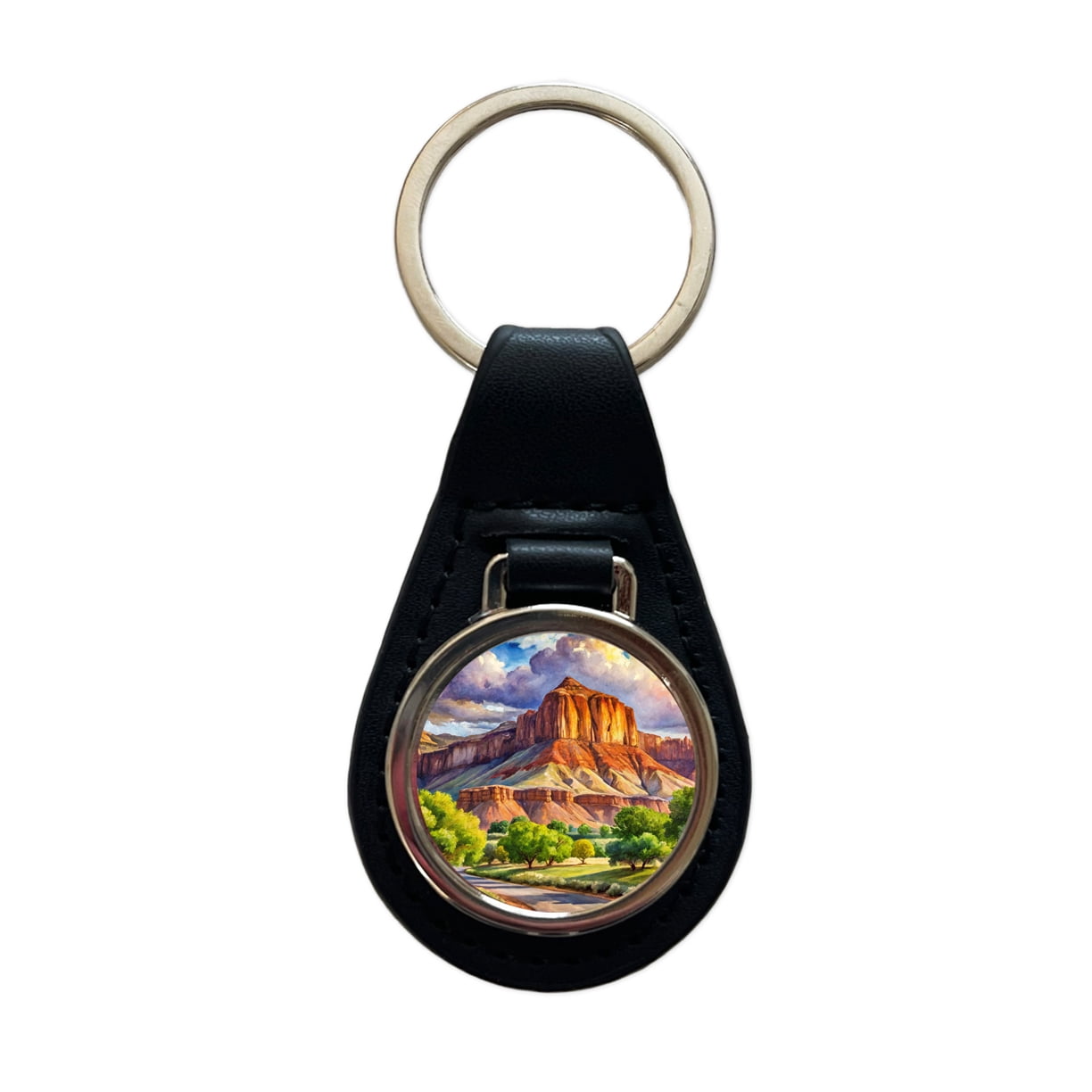 Capitol Reef National Park Utah Watercolor Style Metal Black Leather ...