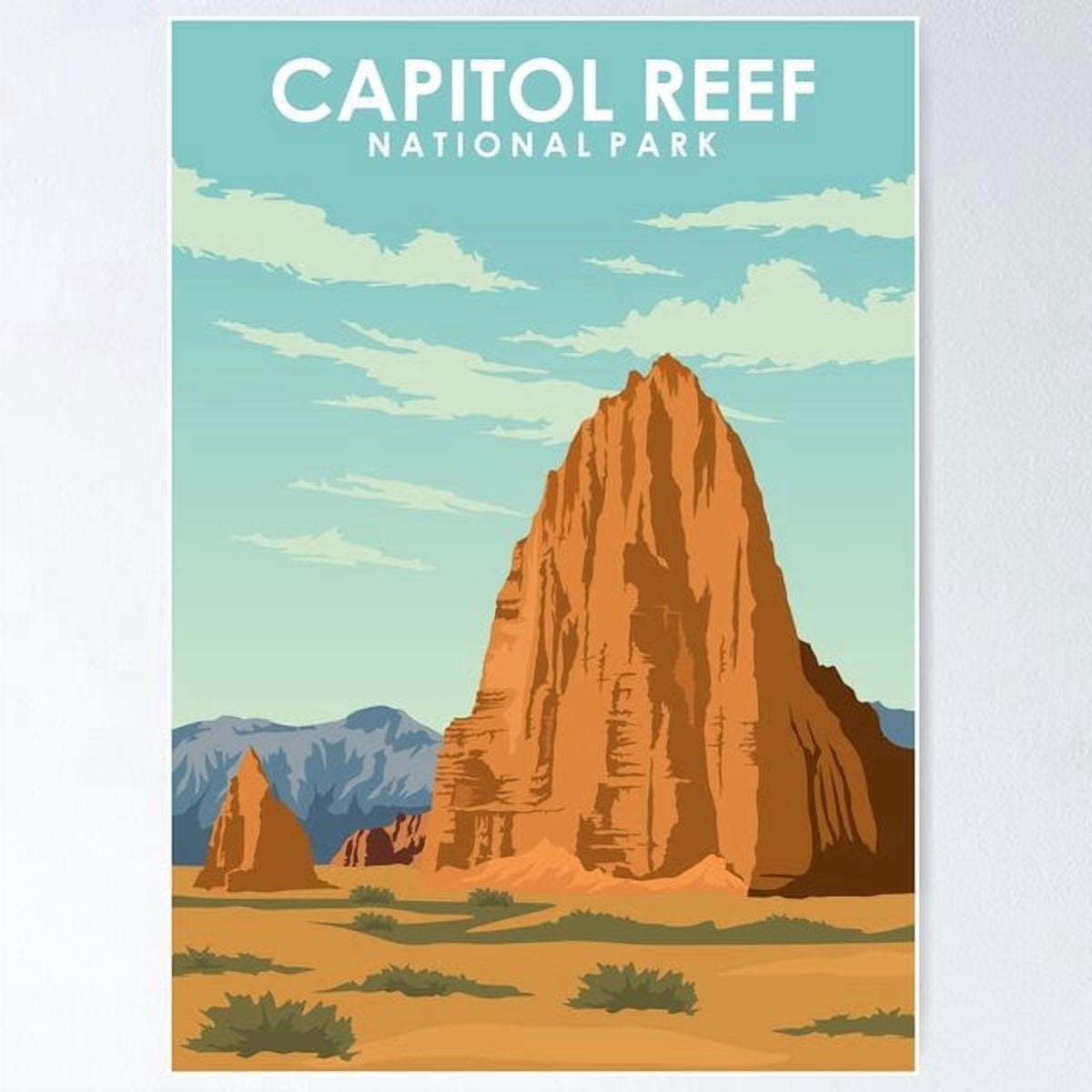 Capitol Reef National Park Vintage And Retro Travel Poster Poster ...