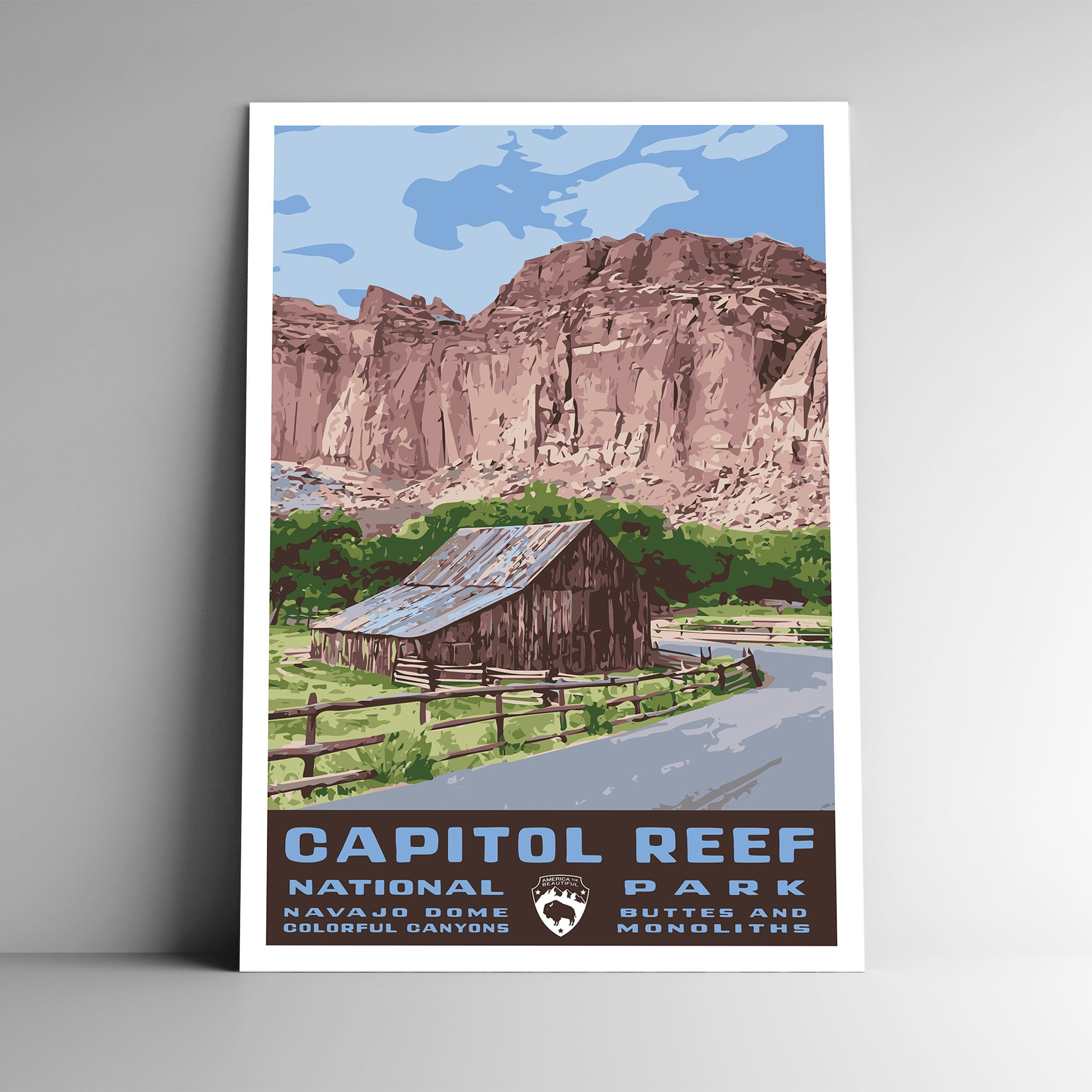 Capitol Reef National Park Vintage Travel Poster / Postcard WPA Style ...