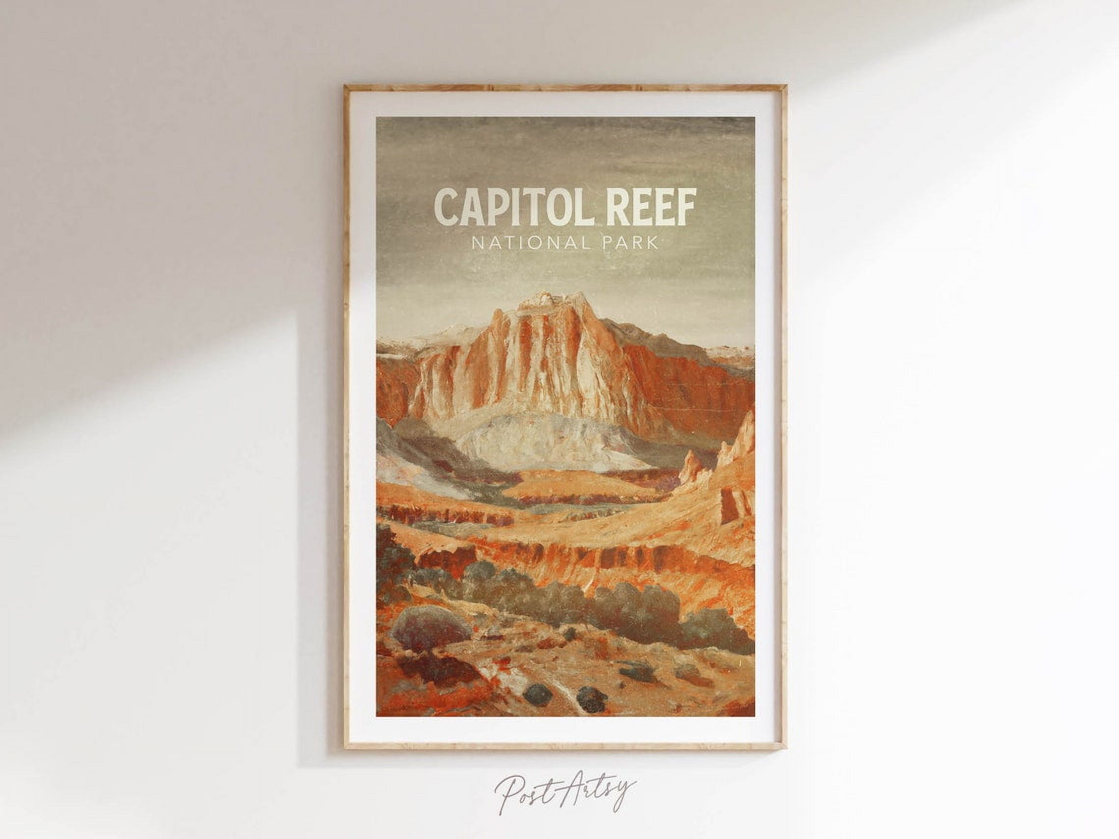 Capitol Reef Poster National Park Print Vintage Style National Parks ...