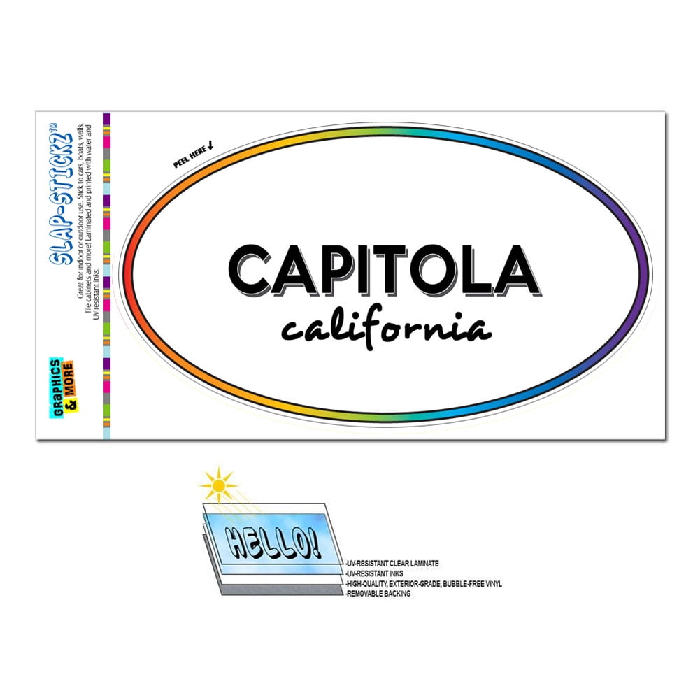 Capitola, CA - California - Rainbow - City State - Oval Laminated ...